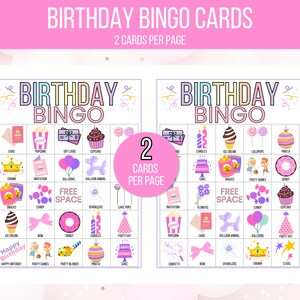 Birthday Bingo, 30 Birthday Bingo Cards, Birthday Party Game, Happy Birthday Bingo Game, Kid's ...