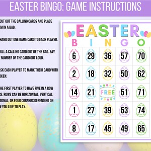 Easter Bingo, 100 Easter Bingo Cards, Printable Easter Activity for ...
