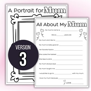 All About My Mom Fill in the Blanks Questionnaire, Mother's Day Craft ...