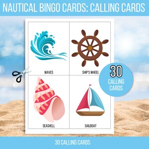 Nautical Bingo, 30 Ocean Bingo Cards, Under the Sea Bingo, Sailing ...