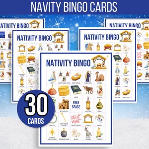 Nativity Bingo, 30 Nativity Bingo Cards, Christmas Bingo, Christmas ...