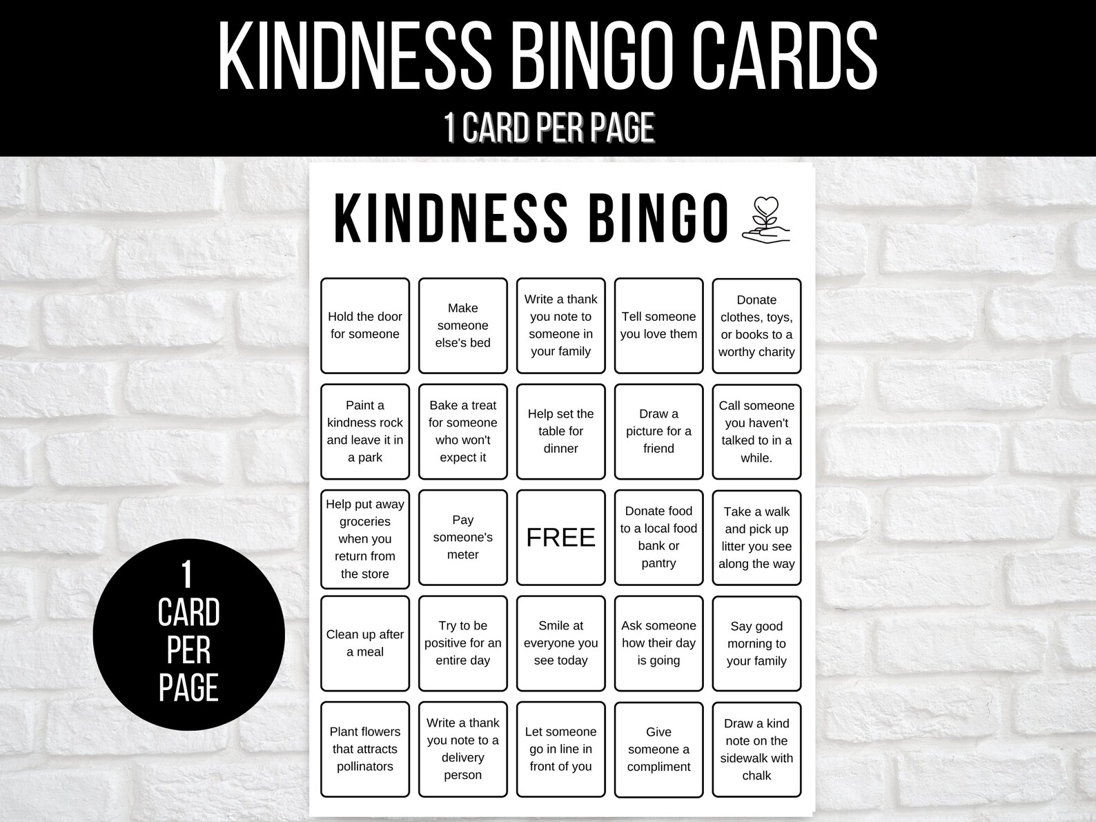 Kindness Bingo 3 Kindness Bingo Cards Acts of Kindness - Etsy