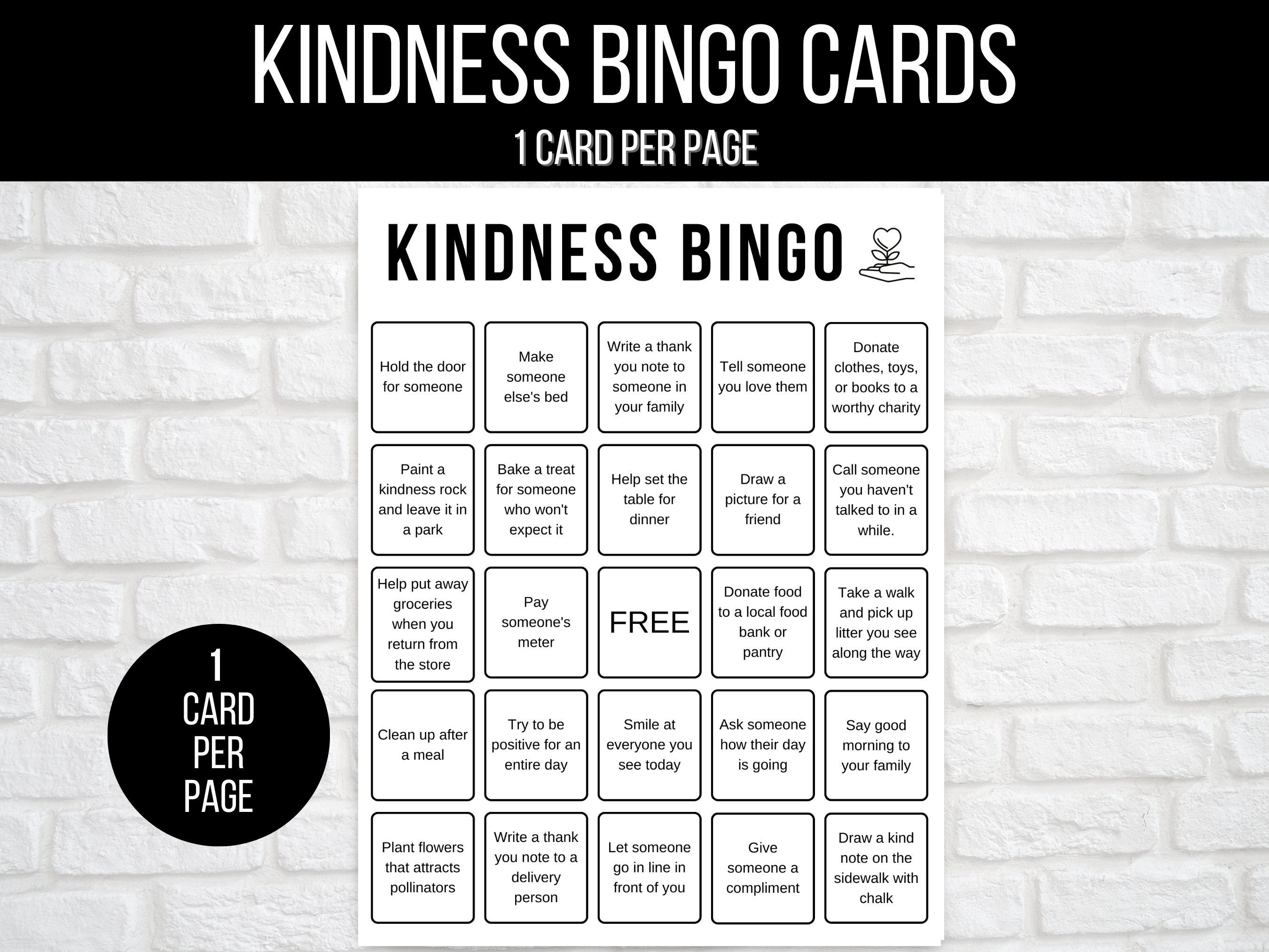 Kindness Bingo 3 Kindness Bingo Cards Acts of Kindness - Etsy