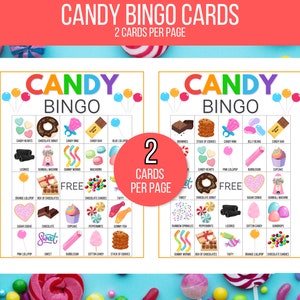 Candy Bingo, 30 Printable Candy Bingo Cards, Sweet Treats Bingo, Candy ...