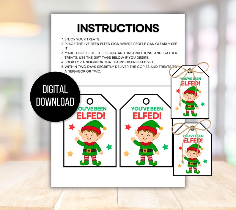 You've Been Elfed Printable Christmas Kit, I've Been Elfed Coworker ...