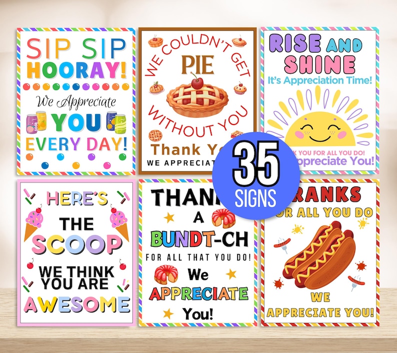 Printable Appreciation Signs, Staff Appreciation Signs, Appreciation ...