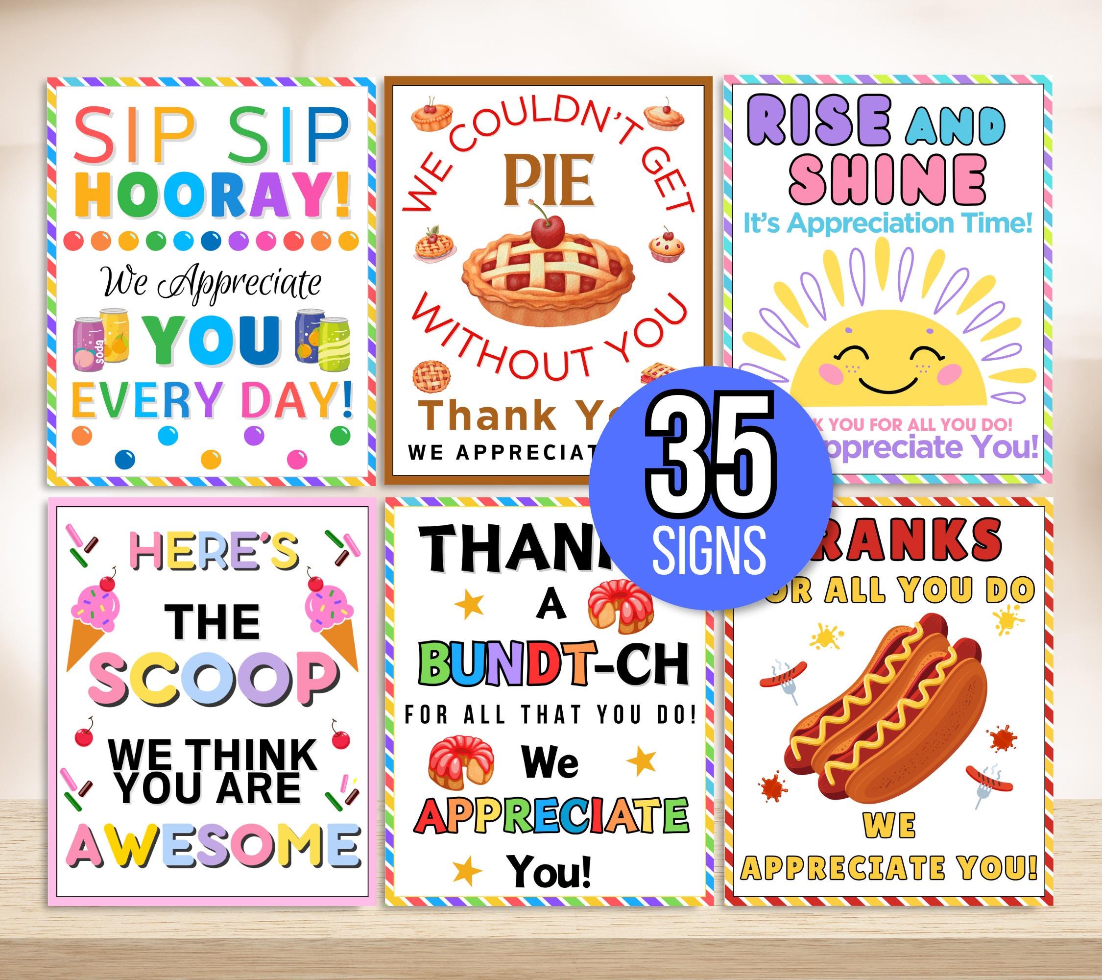 Printable Appreciation Signs, Staff Appreciation Signs, Appreciation ...