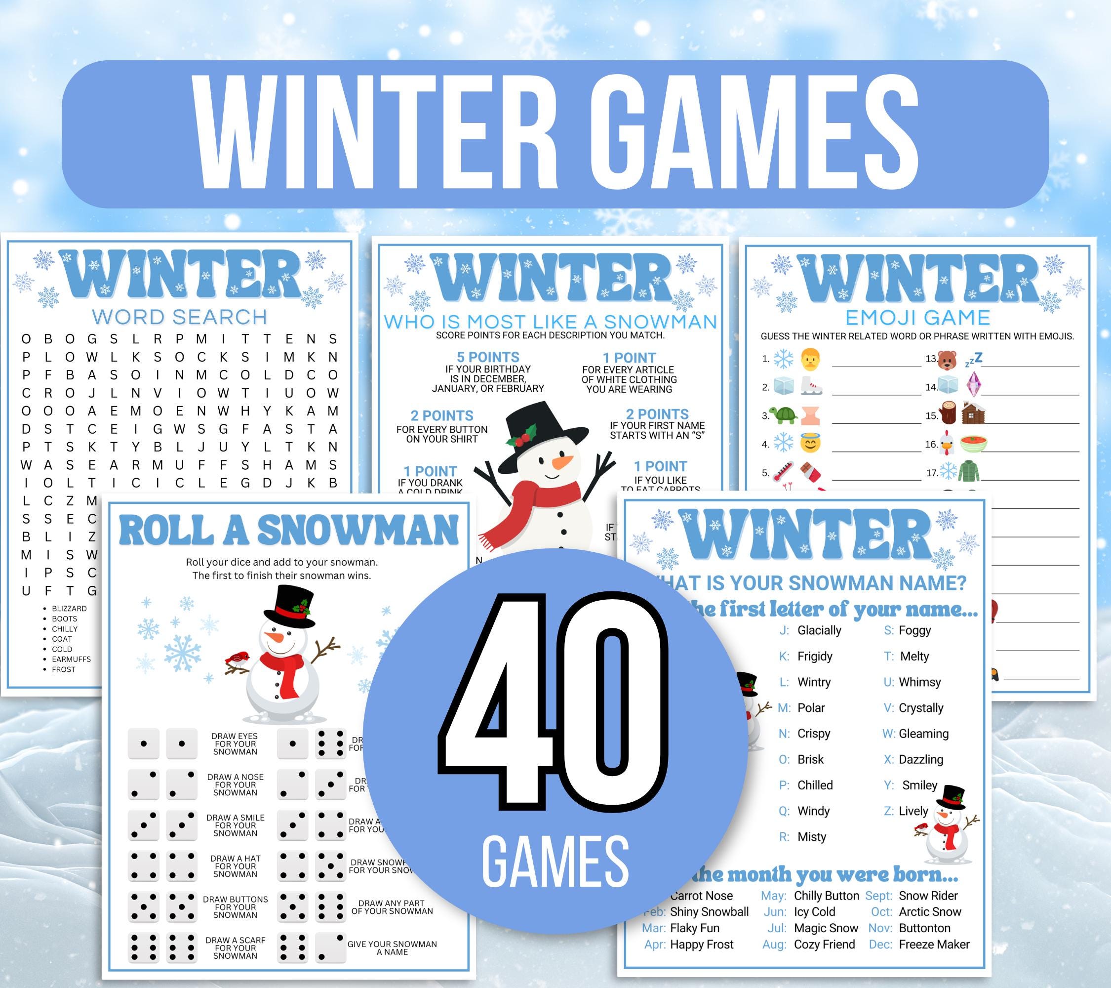 Winter Games, Winter Party Games, Winter Office Party Games, Winter ...
