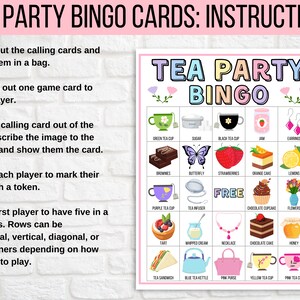 Tea Party Bingo, 30 Printable Tea Party Bingo Cards, Tea Party Game ...