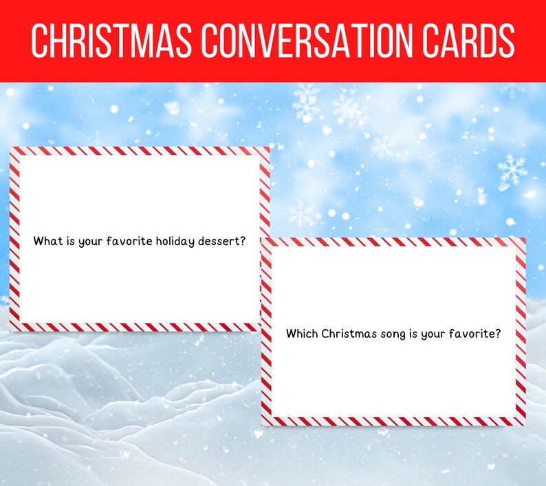 120 Christmas Conversation Cards, Christmas Icebreaker Questions ...