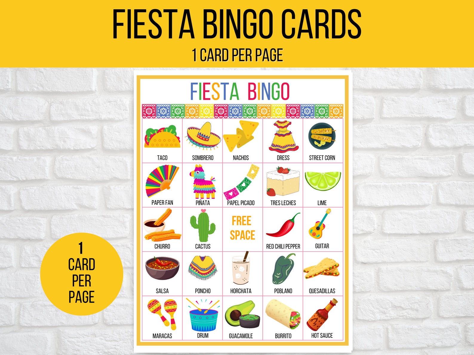 Fiesta Bingo 30 Printable Fiesta Bingo Cards Fiesta Activity - Etsy