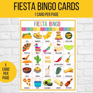 Fiesta Bingo 30 Printable Fiesta Bingo Cards Fiesta Activity - Etsy