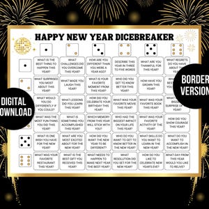New Years Eve Dicebreaker, New Years Dicebreaker, New Years Icebreaker ...