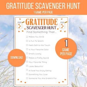 Gratitude Photo Scavenger Hunt, Thanksgiving Scavenger Hunt, Gratitude ...