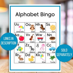 Alphabet Bingo, 100 Printable Alphabet Bingo Cards, ABC Practice, ABC ...