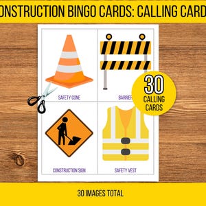Construction Bingo, 30 Printable Construction Bingo Cards, Construction ...