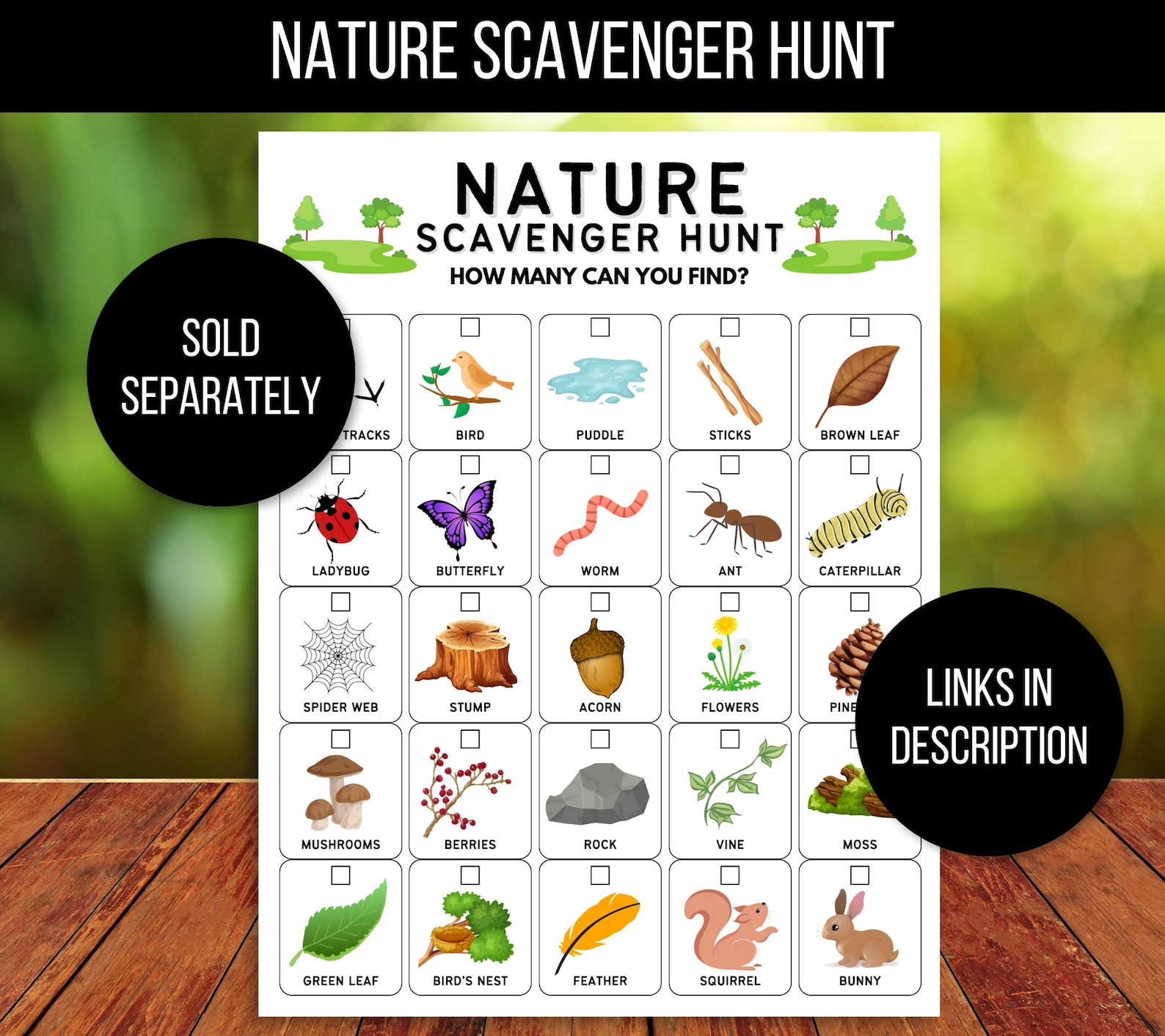 Park Scavenger Hunt for Kids, Outdoor Park Scavenger Hunt, Park ...