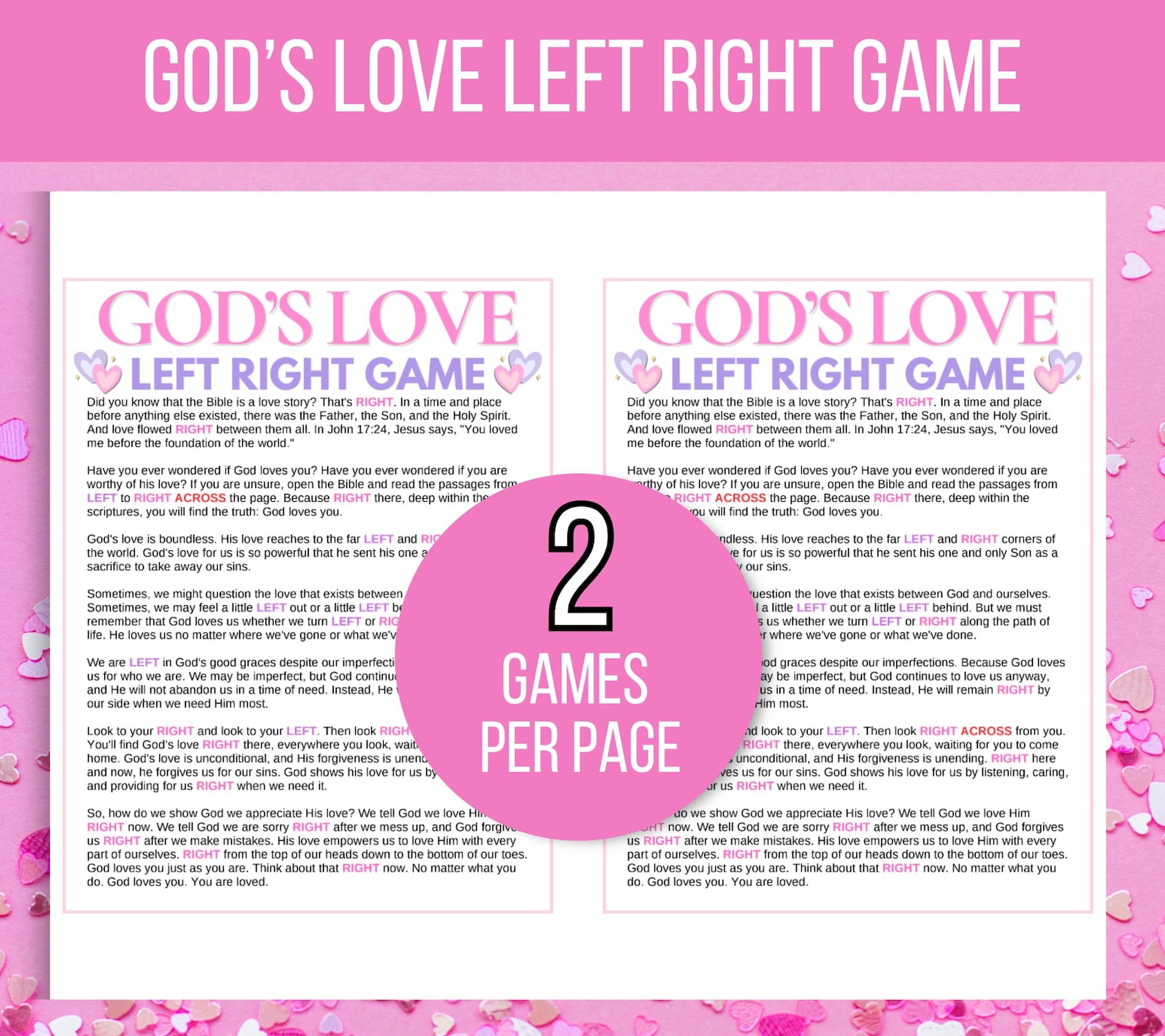 Gods Love Left Right Game, Left Right Gods Love Game, Gods Love Pass ...