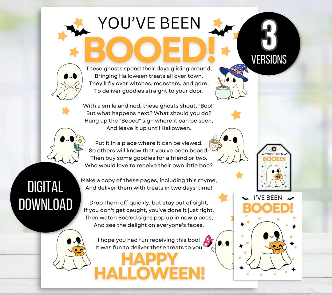 You've Been Booed Printable, You've Been Boo'd Sign, I've Been Booed ...