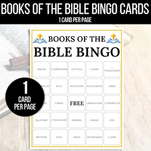 Books of the Bible Bingo, Bible Bingo, 60 Bible Bingo Cards, Bible ...
