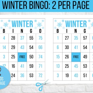 300 Winter Bingo Cards, 1, 2, or 4 per Page, Winter Party Game, Winter ...
