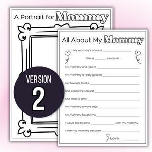 All About My Mom Fill in the Blanks Questionnaire, Mother's Day Craft ...