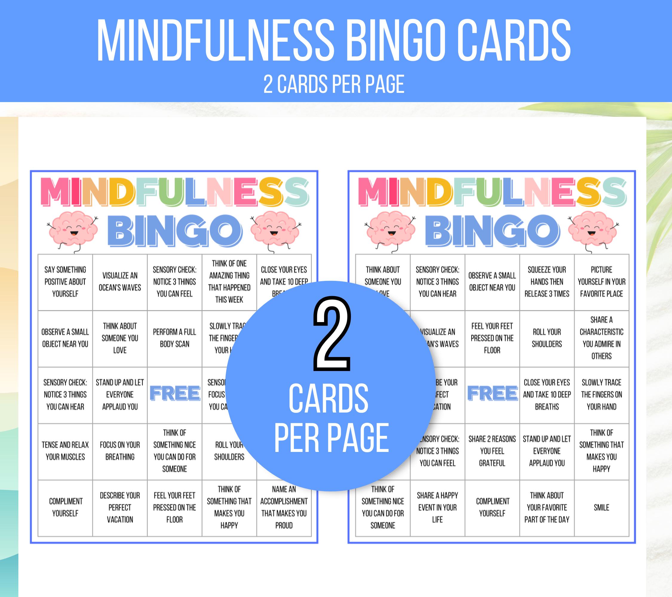 Mindfulness Bingo, 30 Mindfulness Bingo Cards for Kids, Gratitude Bingo ...
