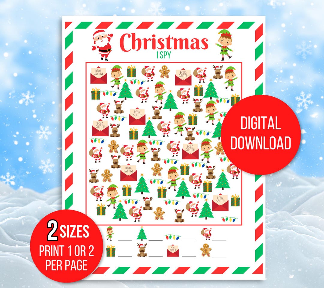 Christmas I Spy, Holiday I Spy, Fun Christmas Game, Christmas Classroom ...