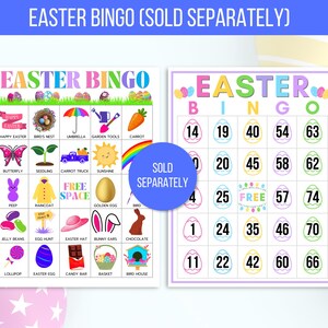 Easter Bingo, 50 Printable Easter Bingo Cards, Easter Activity for Kids ...