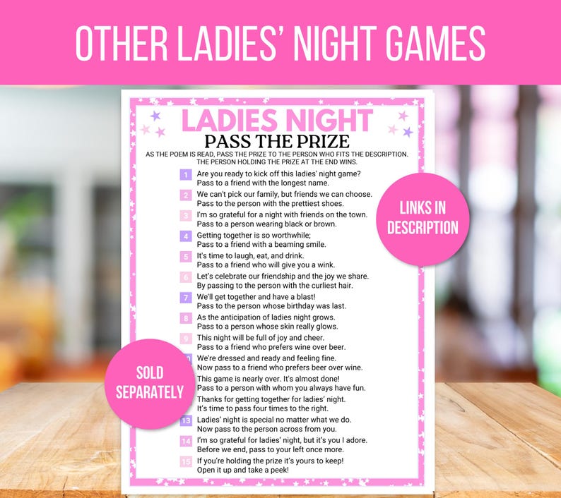 Ladies Night Dirty Minds Game, Ladies Night Party Games, Ladies Night ...