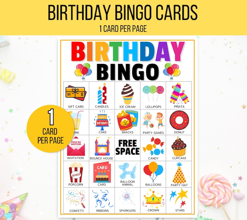 Birthday Bingo, 30 Birthday Party Bingo Cards, Birthday Game, Happy ...