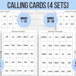 Sight Words Bingo, 120 Sight Words Bingo Cards, Fry's First 100 Words ...