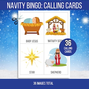 Nativity Bingo, 50 Nativity Bingo Cards, Christmas Bingo, Christmas ...