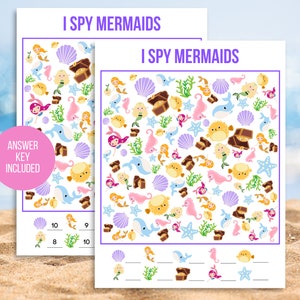 I Spy Printable Mermaid Activity Sheet, I Spy Game for Kids, I Spy Game ...