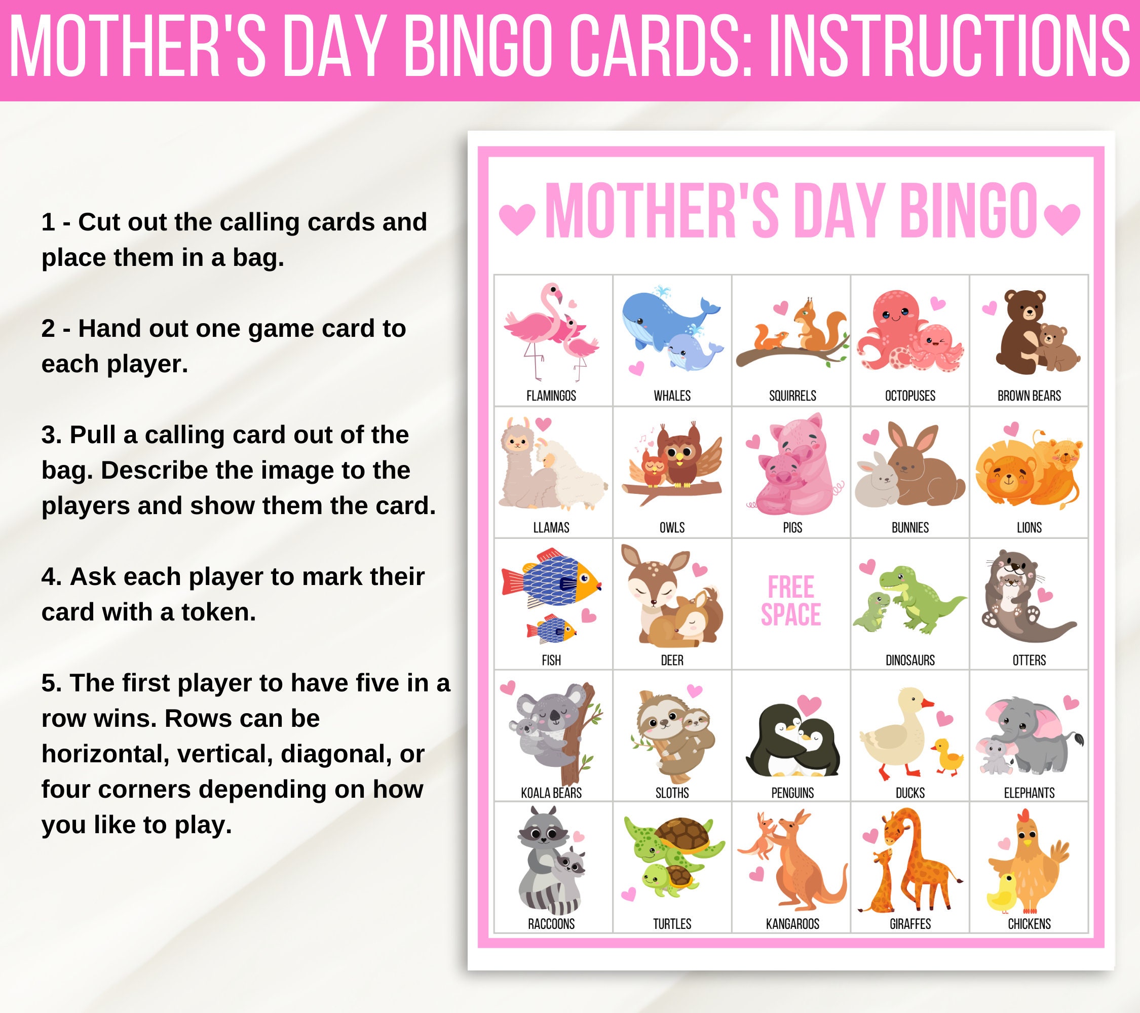 Printable Mother's Day Bingo, 40 Mother's Day Bingo Cards, Mother's Day ...