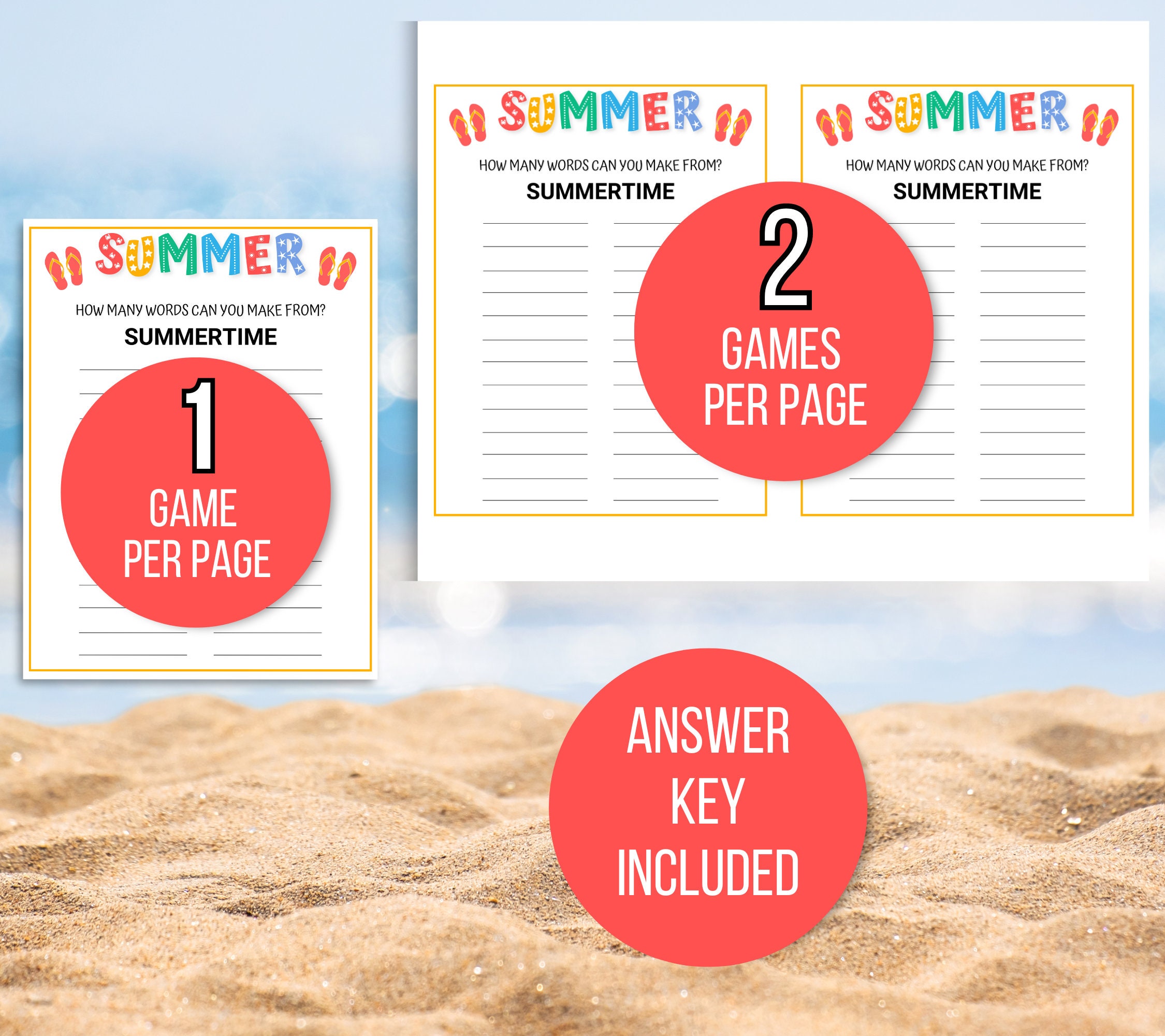 Summer Games Bundle, Summer Activities, Summer Party Games, Summer Game ...