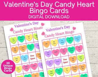 Candy Heart Bingo - Etsy