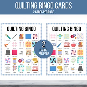 Quilt Bingo, 50 Printable Quilt Bingo Cards, Quilting Bingo, Quilting ...