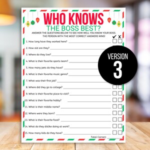 Who Knows the Boss Best Game, Team Building Games, How Well Do You Know ...