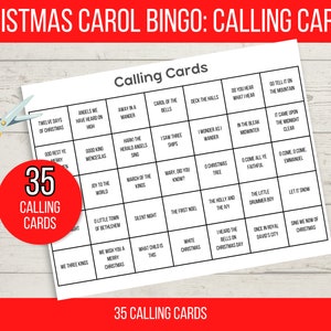 Christmas Carol Bingo, 50 Printable Christmas Carol Bingo Cards ...
