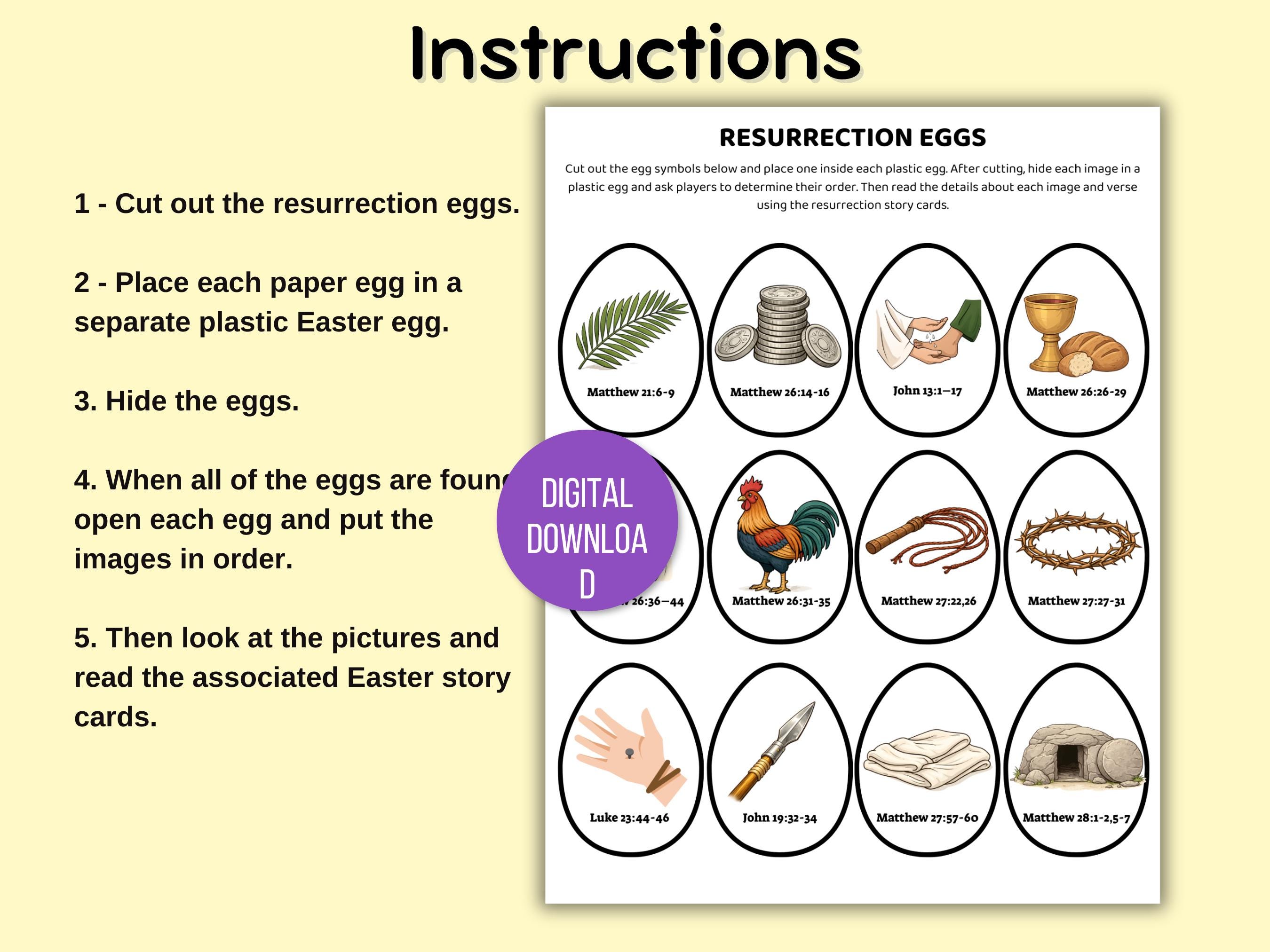 Printable Easter Story, Resurrection Story Cards, Resurrection Eggs ...