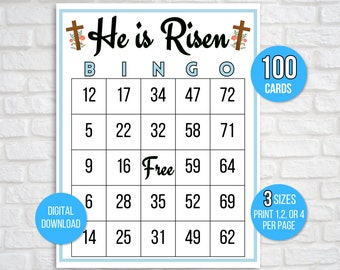 Easter Sunday Bingo for Catholic Kids Resurrection Game Holy Week ...