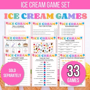 Ice Cream Trivia Game, Ice Cream Game, Ice Cream Social Game,ice Cream ...