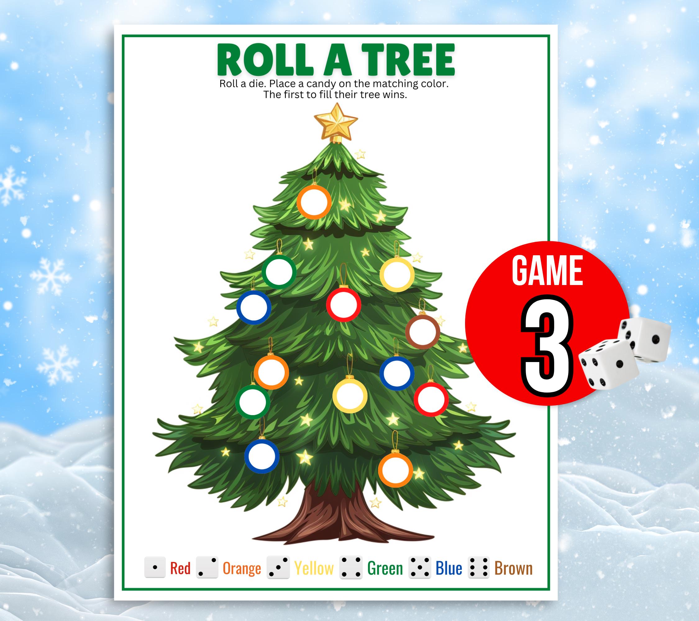 Roll a Christmas Tree Game Printable, Roll a Snowman, Roll a Dice ...