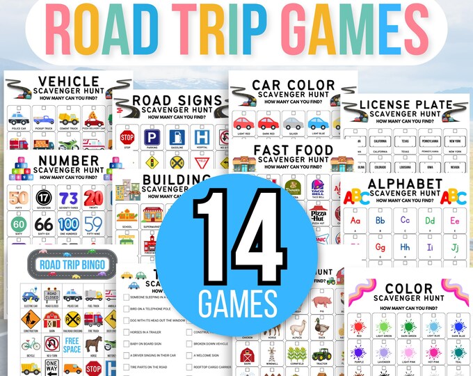 Road Trip Scavenger Hunt Car Game - Etsy