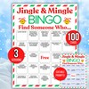 Jingle and Mingle Bingo, Printable Find the Guest Ice Breaker Game ...