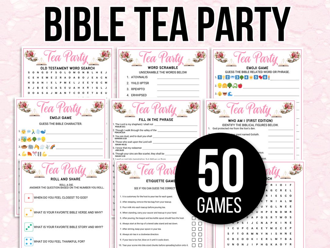 Christian Tea Party Games, Bible Tea Party Games, Women's Ministry Tea ...