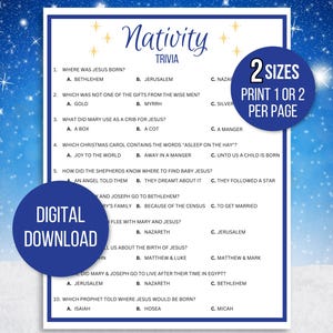 Christmas Bible Trivia Questions, Nativity Trivia, Fun Nativity Game ...