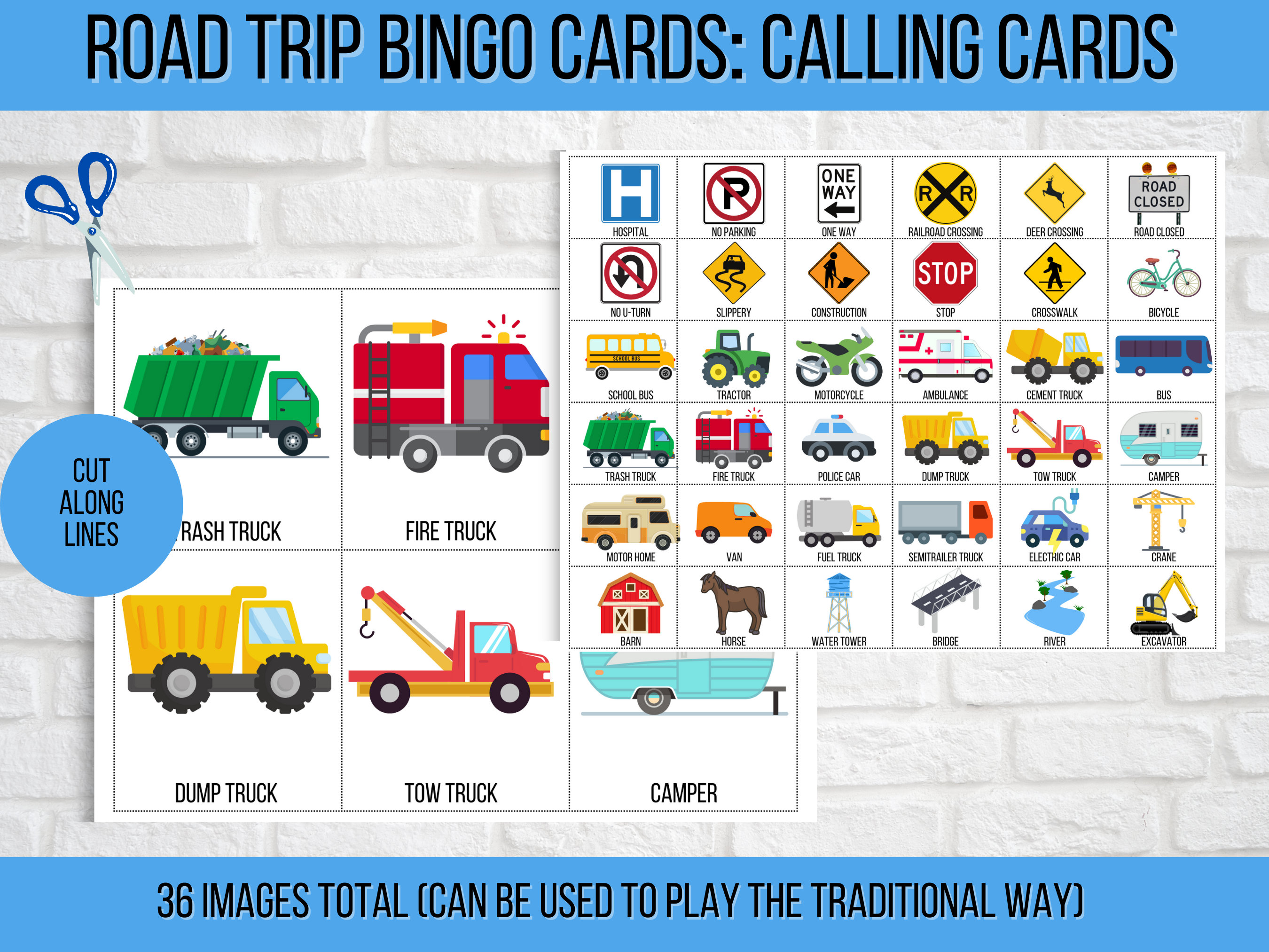 Road Trip Bingo 10 Printable Road Trip Bingo Cards Family - Etsy UK