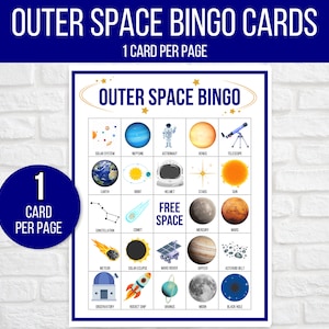 Outer Space Bingo, Solar System Bingo, Astronomy Bingo, 40 Printable ...